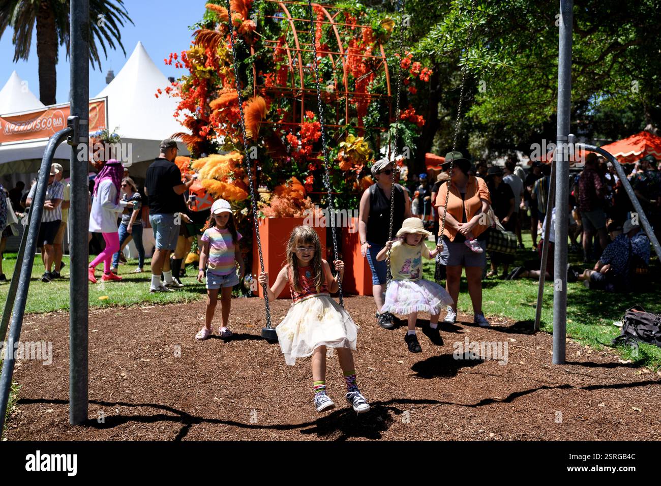 Sydney, Australia. 16th Feb, 2025. People enjoying the Mardi Gras Fair ...