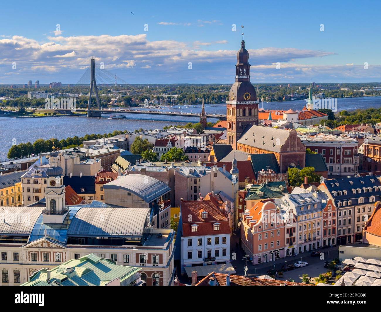 The old town of Riga with the river Düna Stock Photo - Alamy