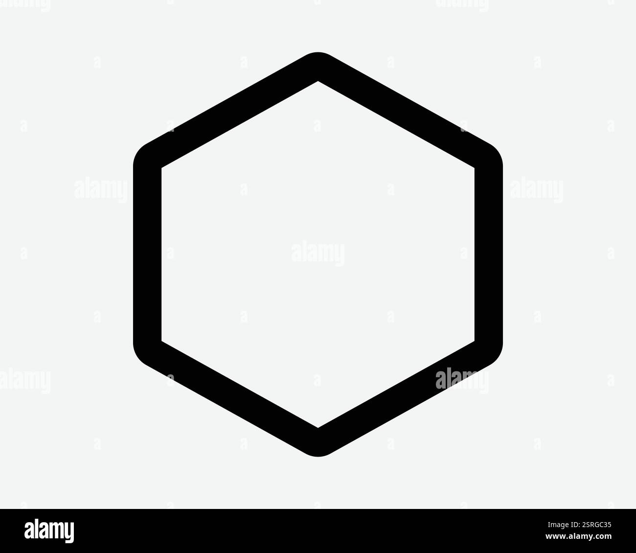 Hexagon Shape Outline Line Geometry Six Sides Polygon Icon Sign Symbol ...
