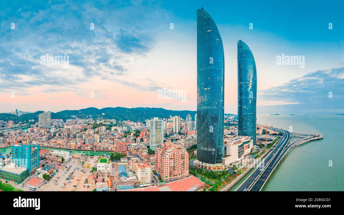 Xiamen Twin Towers Urban Environment, Fujian Province, China Stock ...