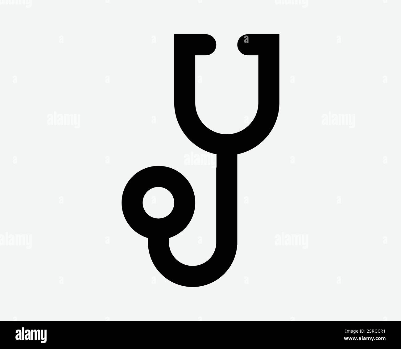 Stethoscope icon flat color Black and White Stock Photos & Images - Alamy