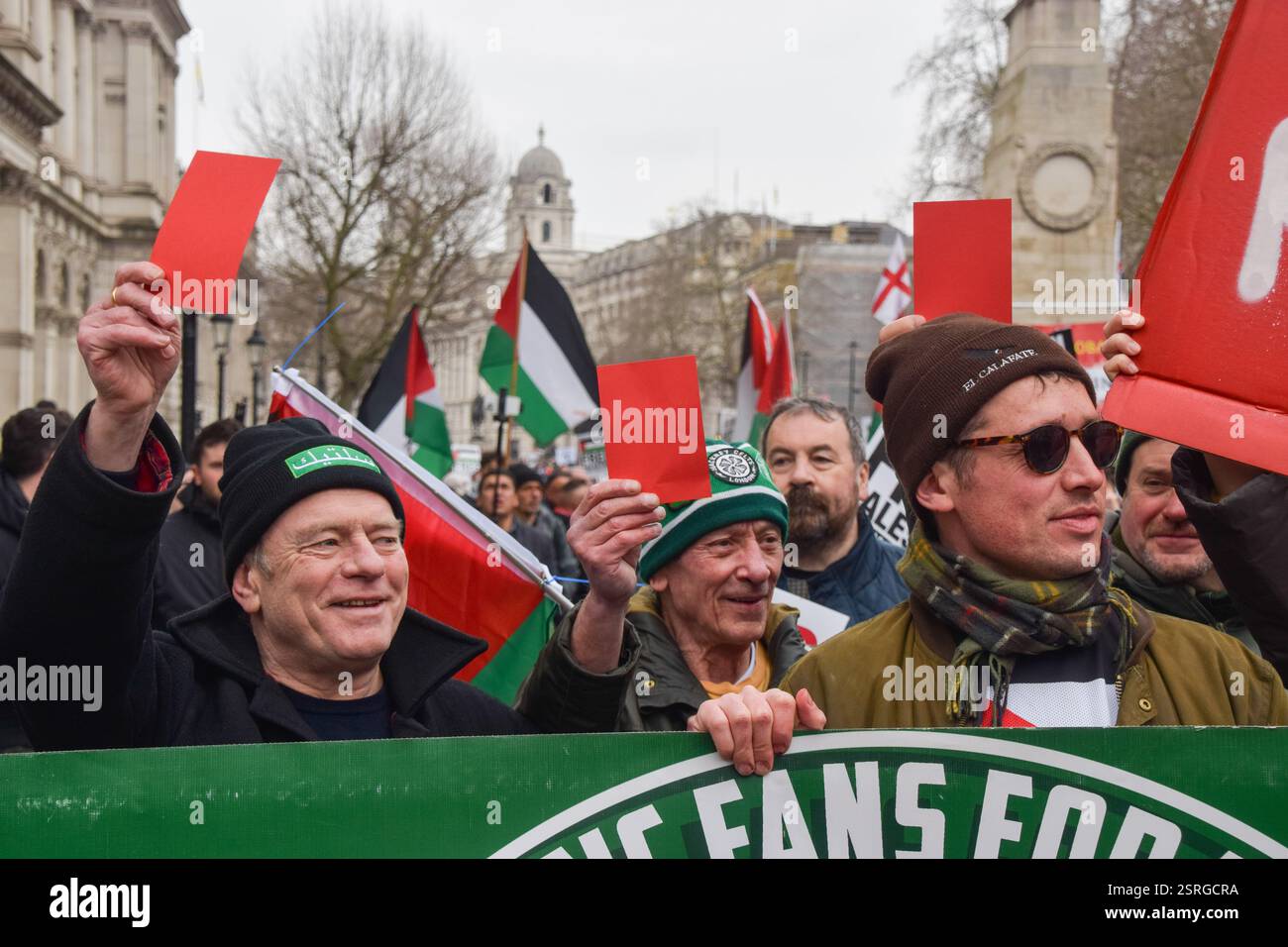 London, UK. 15th February 2025. Celtic Football Club fans show Israel ...