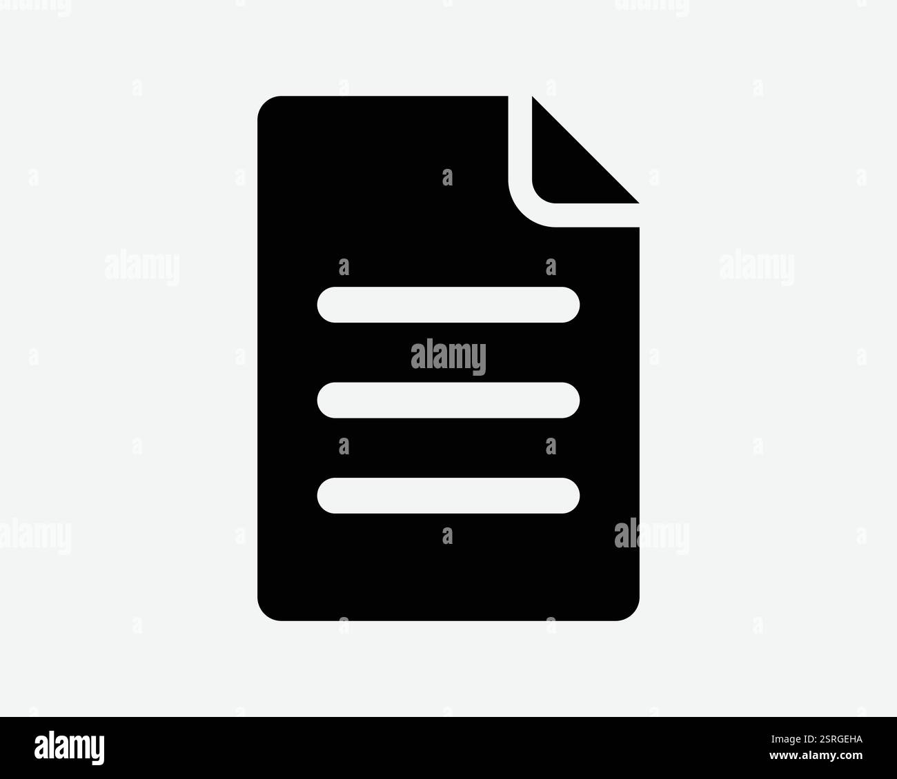 Document Page Paper Sheet Lines Line Doc Word Text File Folder Black White Icon Sign Symbol ...