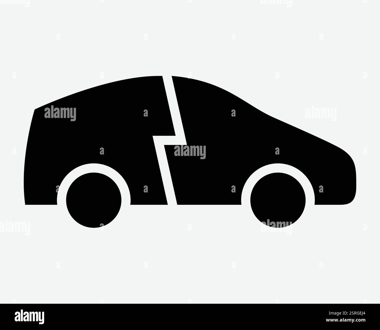 Electric Car Electricity Vehicle Sedan EV Automobile Shape Side View ...