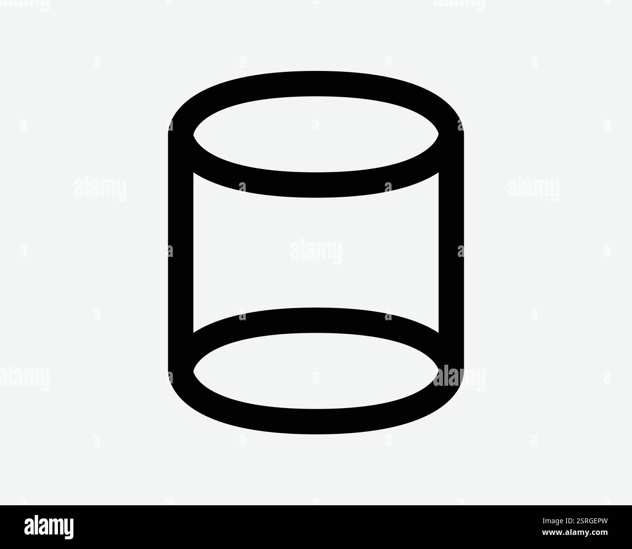 Cylinder Outline Line Shape Geometry Black White Icon Sign Symbol ...