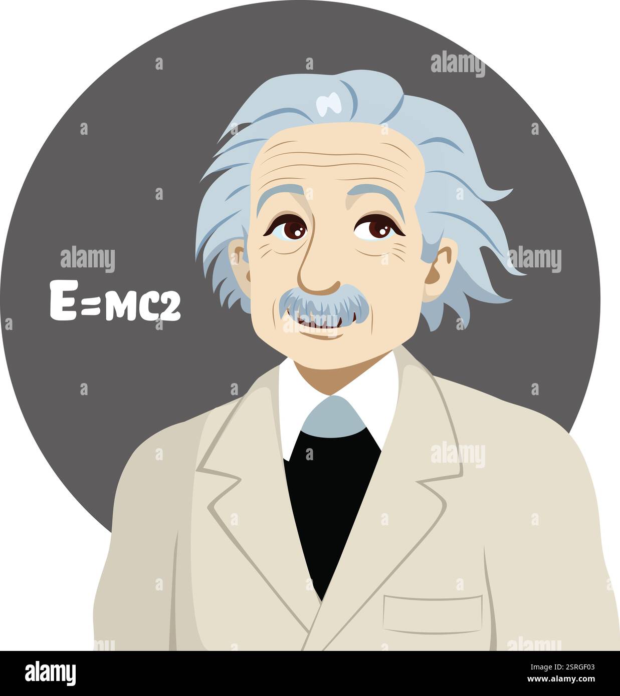 Albert Einstein Cartoon Gezicht Albert Einstein Cartoon Hi Res Stock