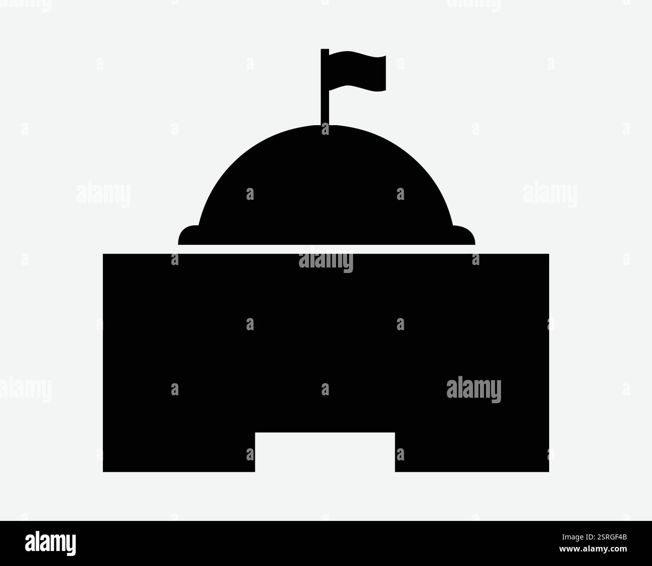 Government Building Dome Shape With Flag Waving Bank Museum Center ...