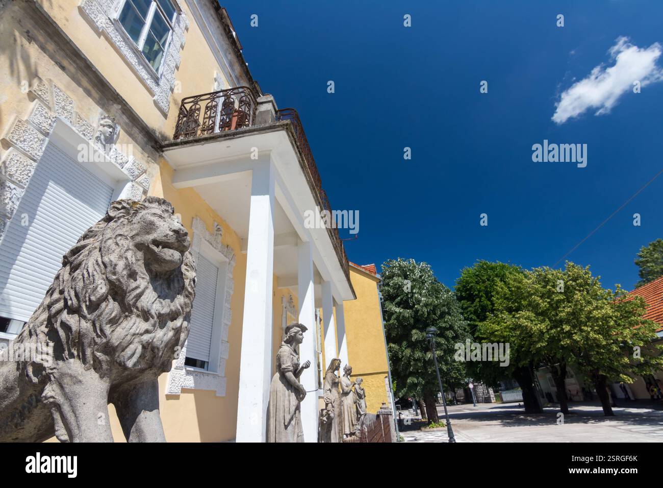 Historic yellow building showcasing elegant architecture, intricate ...