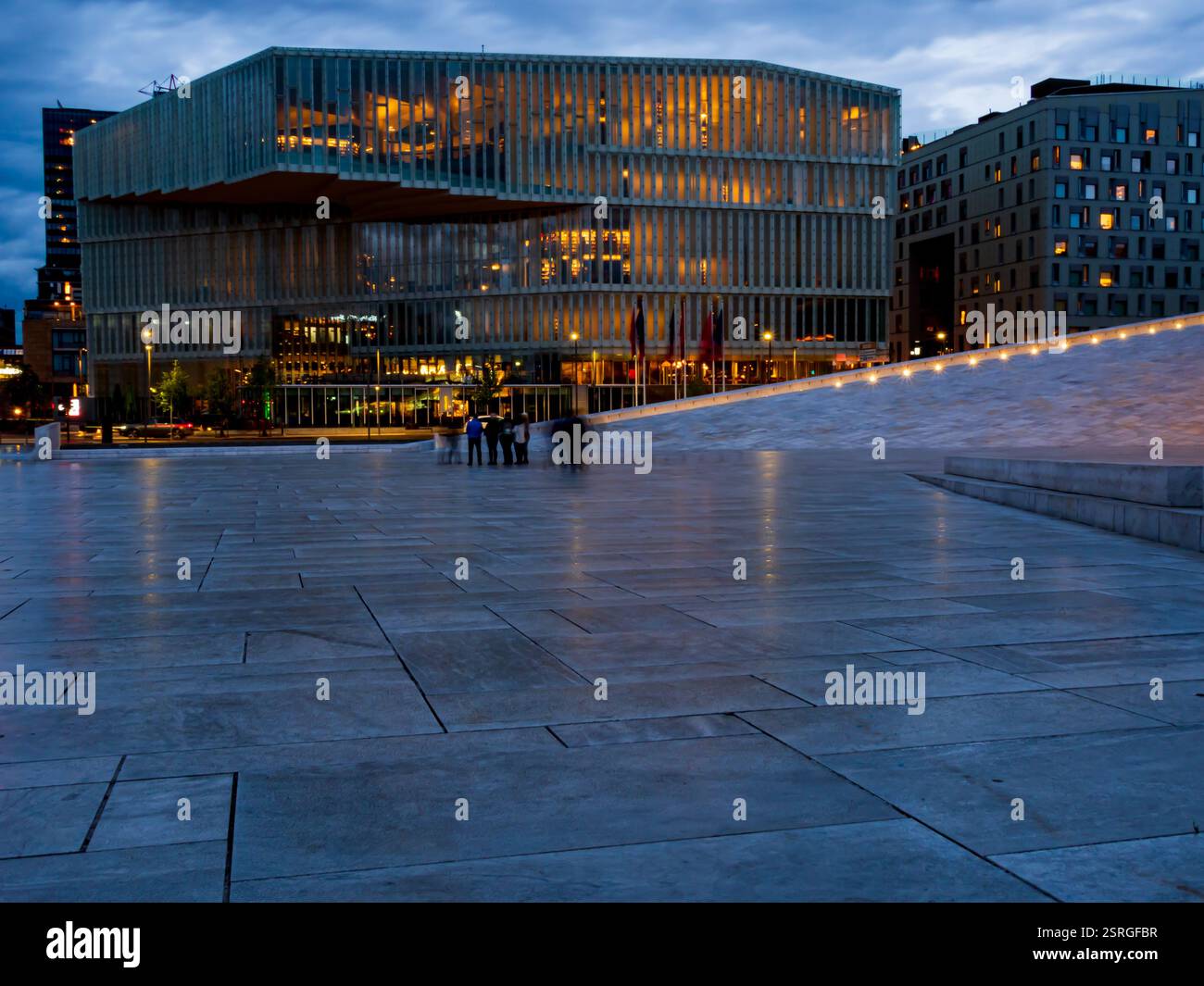 Oslo, Norway, May, 2022: Modern concrete architecture of new central Deichman public library ...