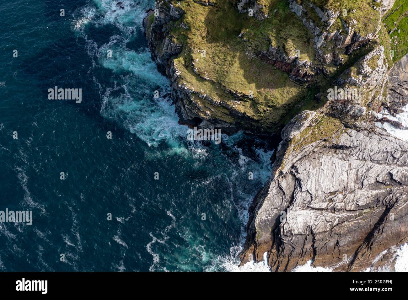 Aerial view of the cliffs of Horn Head at the wild atlantic way in ...