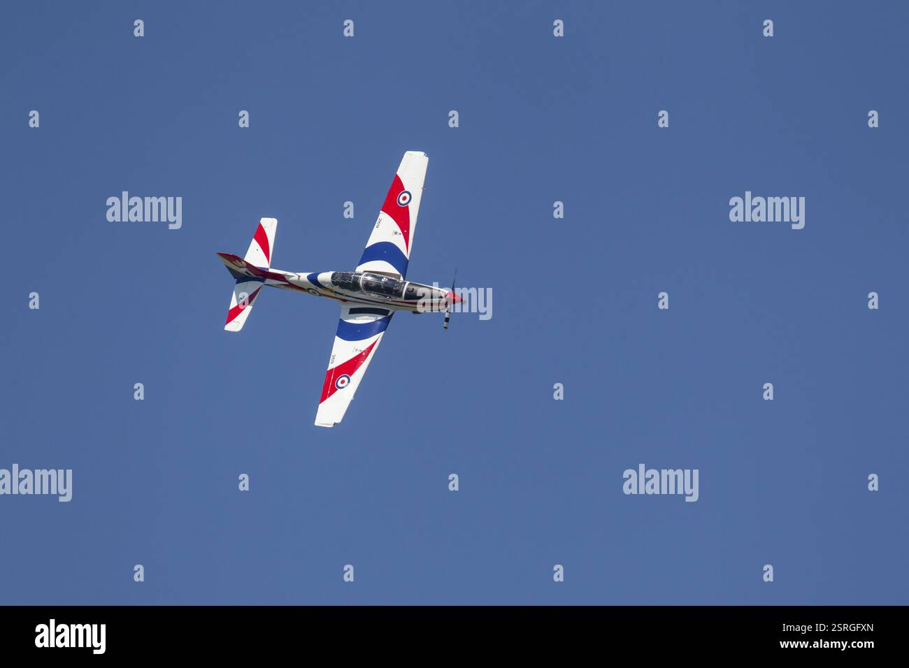Short Tucano aircraft in RAF Royal air force colours flying, England ...