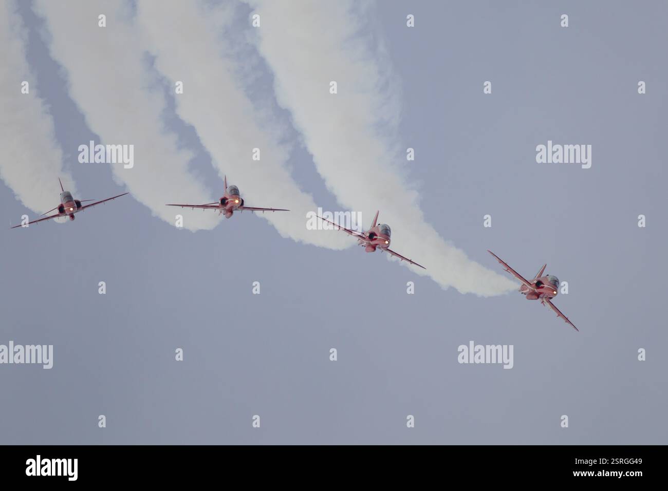BAE Systems Hawk four aircraft of the RAF Royal air force Red Arrows ...