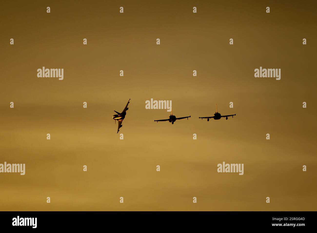 Eurofighter Typhoon silhouette of three aircraft in RAF Royal air force ...