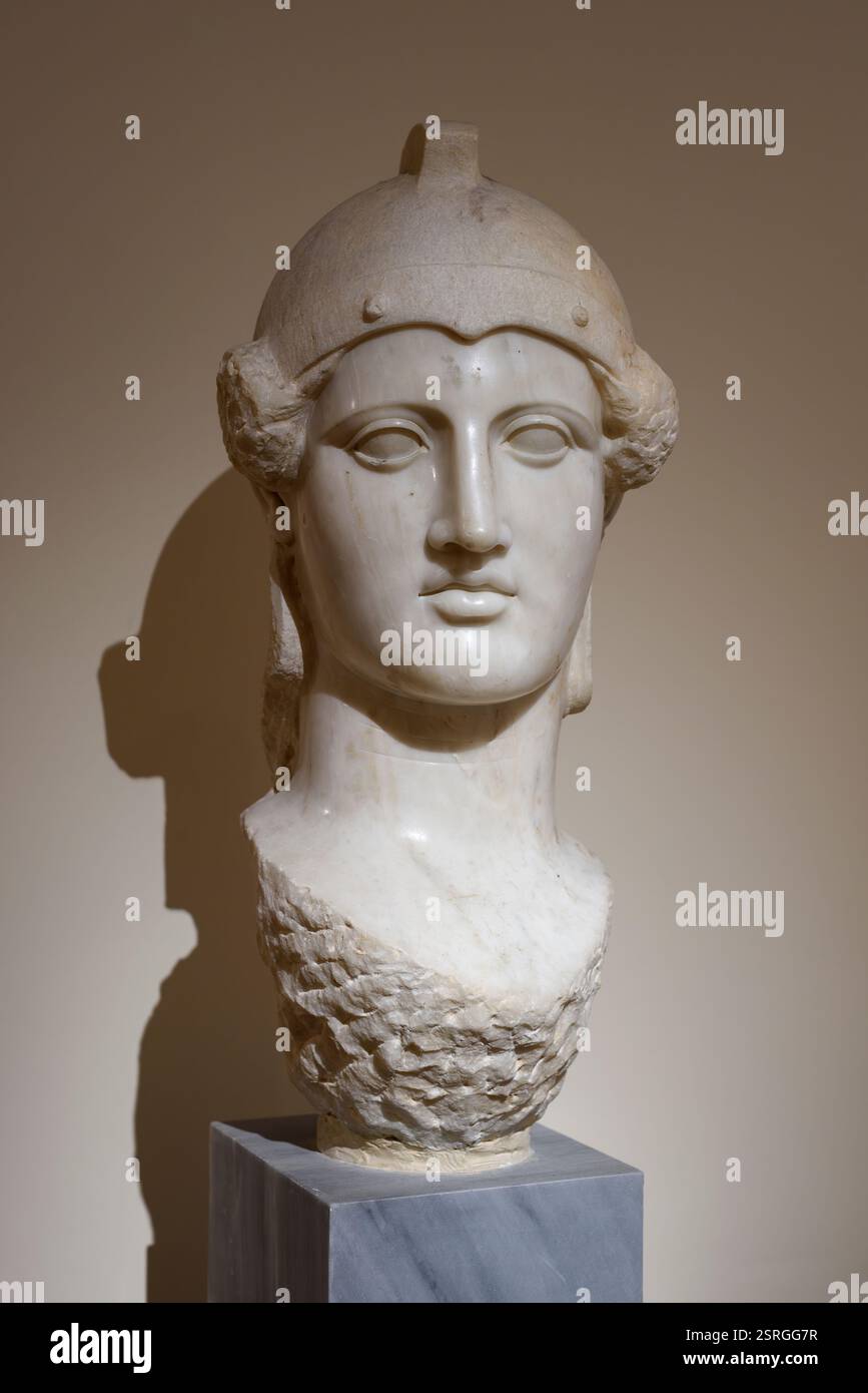 Athens. Greece. Portrait head of Athena / Pnyx Athena. National ...