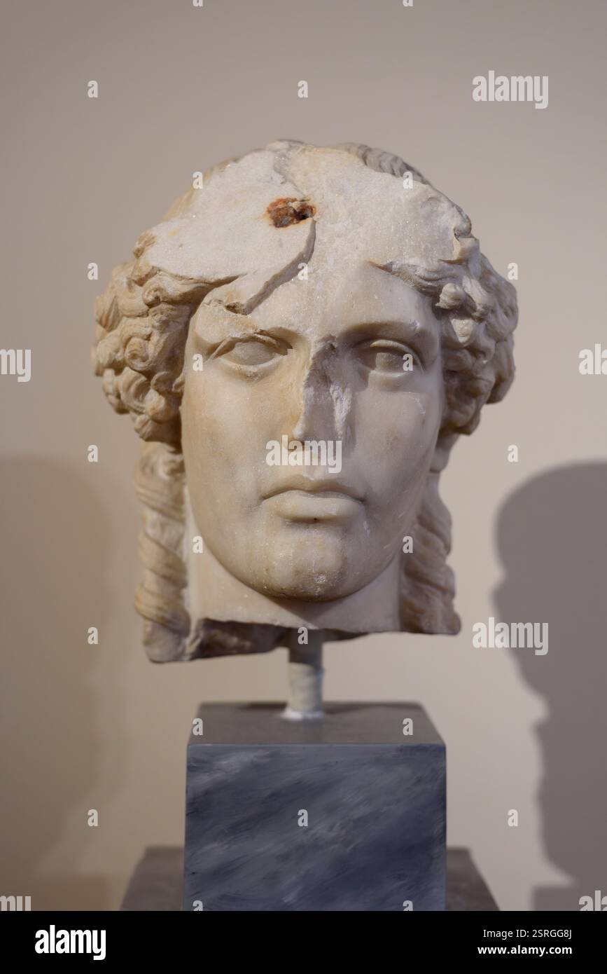 Athens. Greece. Portrait head of Apollo. National Archaeological Museum ...
