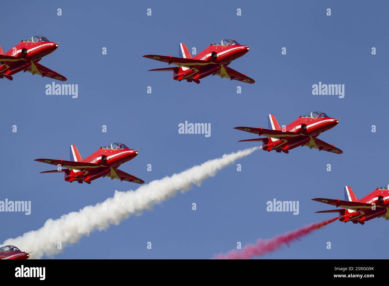 BAE Systems Hawk aircraft of the RAF Royal air force Red Arrows display ...