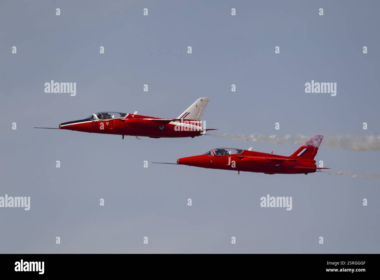 Folland Gnat two aircraft in RAF Royal air force colours flying ...