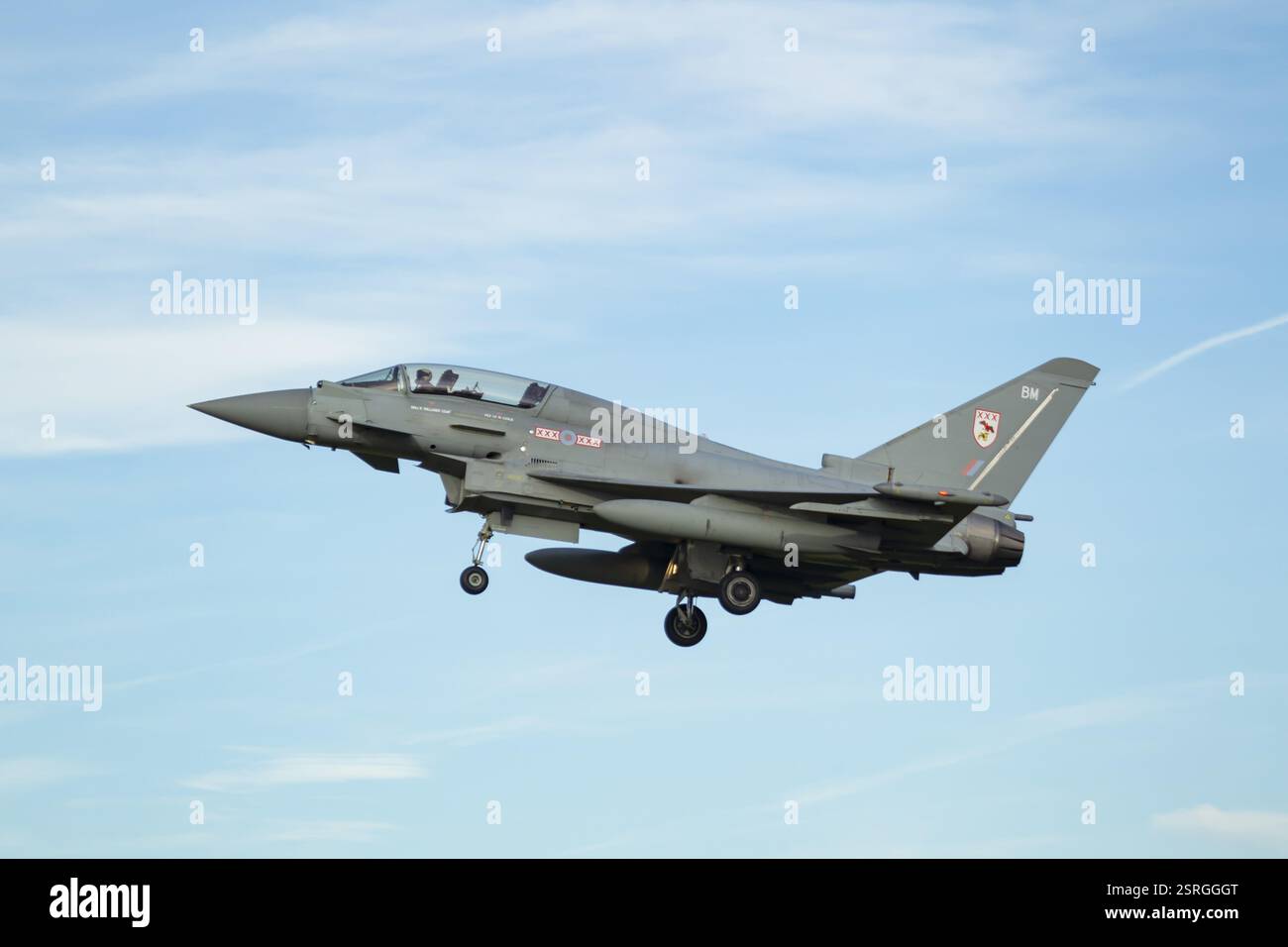 Eurofighter Typhoon aircraft in RAF Royal air force colours flying on ...