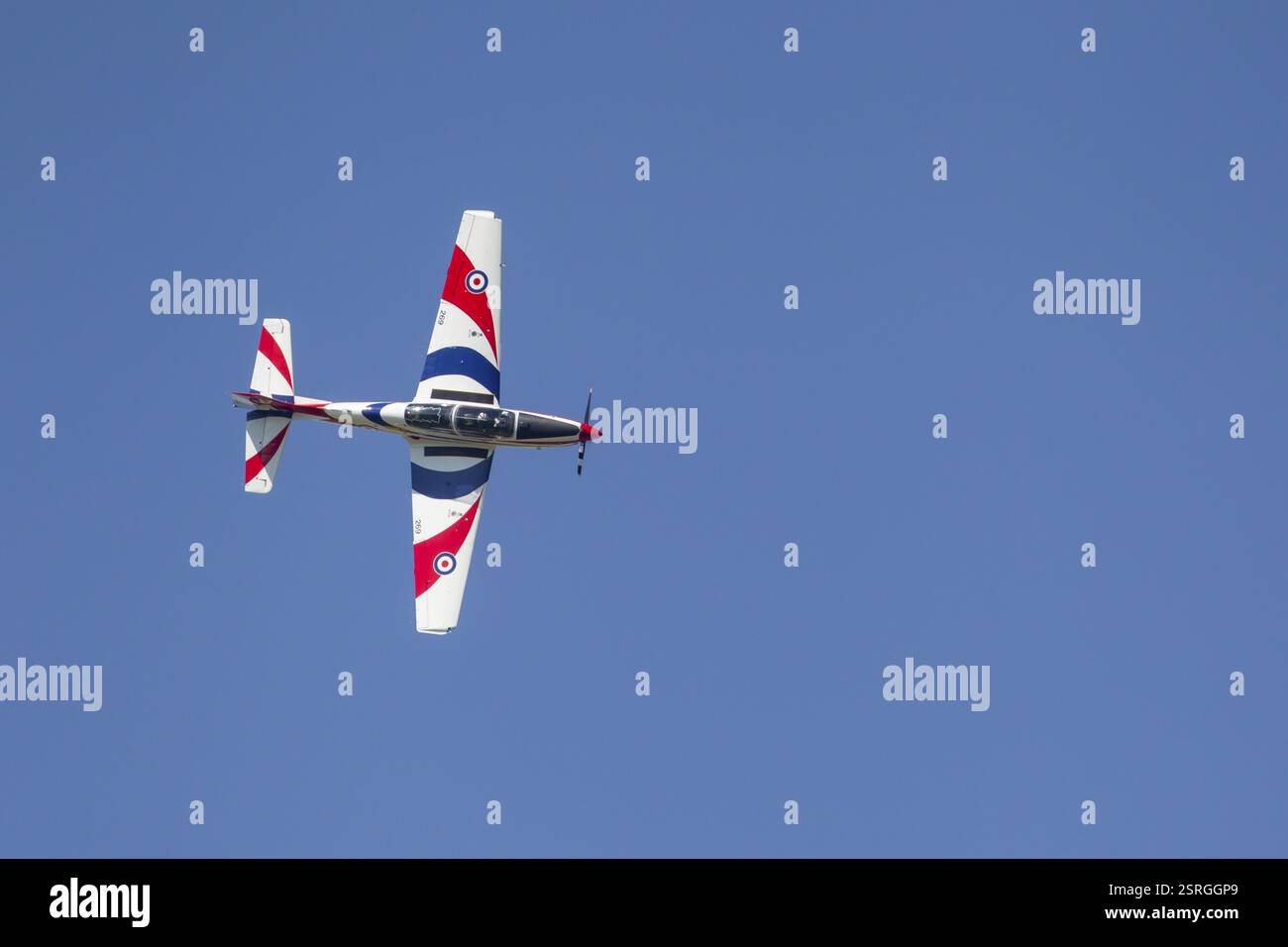 Short Tucano aircraft in RAF Royal air force colours flying, England ...
