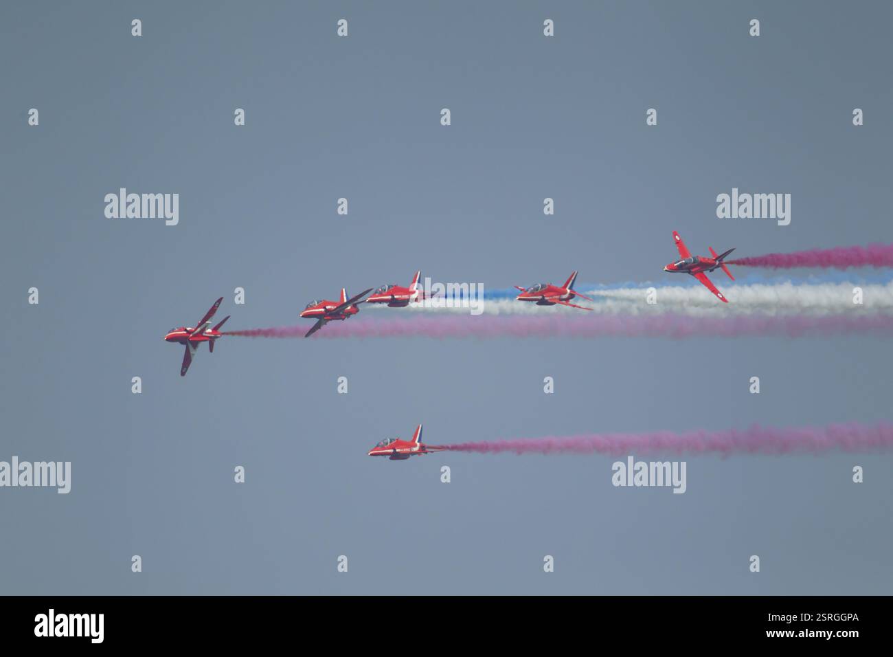 BAE Systems Hawk six aircraft of the RAF Royal air force Red Arrows ...