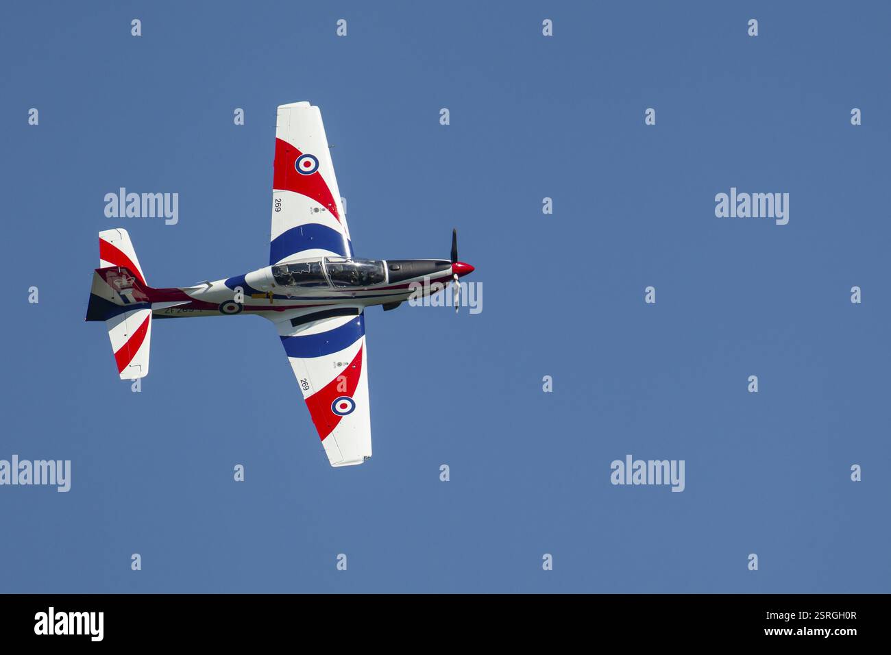 Short Tucano aircraft in RAF Royal air force colours flying, England ...