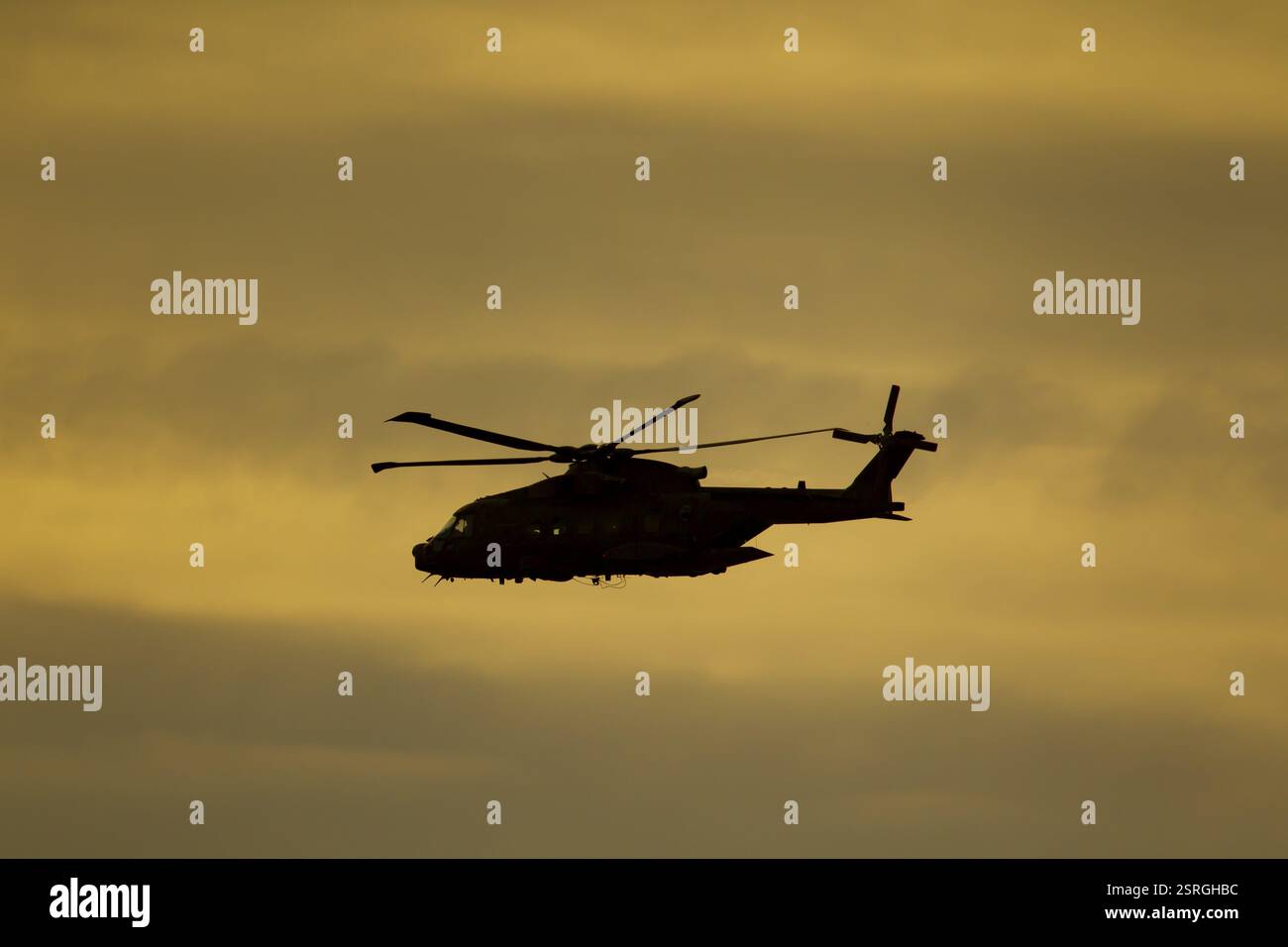 AgustaWestland AW101 Merlin helicopter silhouette of aircraft in ...