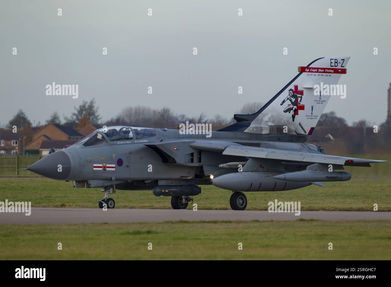 Panavia Tornado aircraft in RAF Royal air force colours on a runway ...