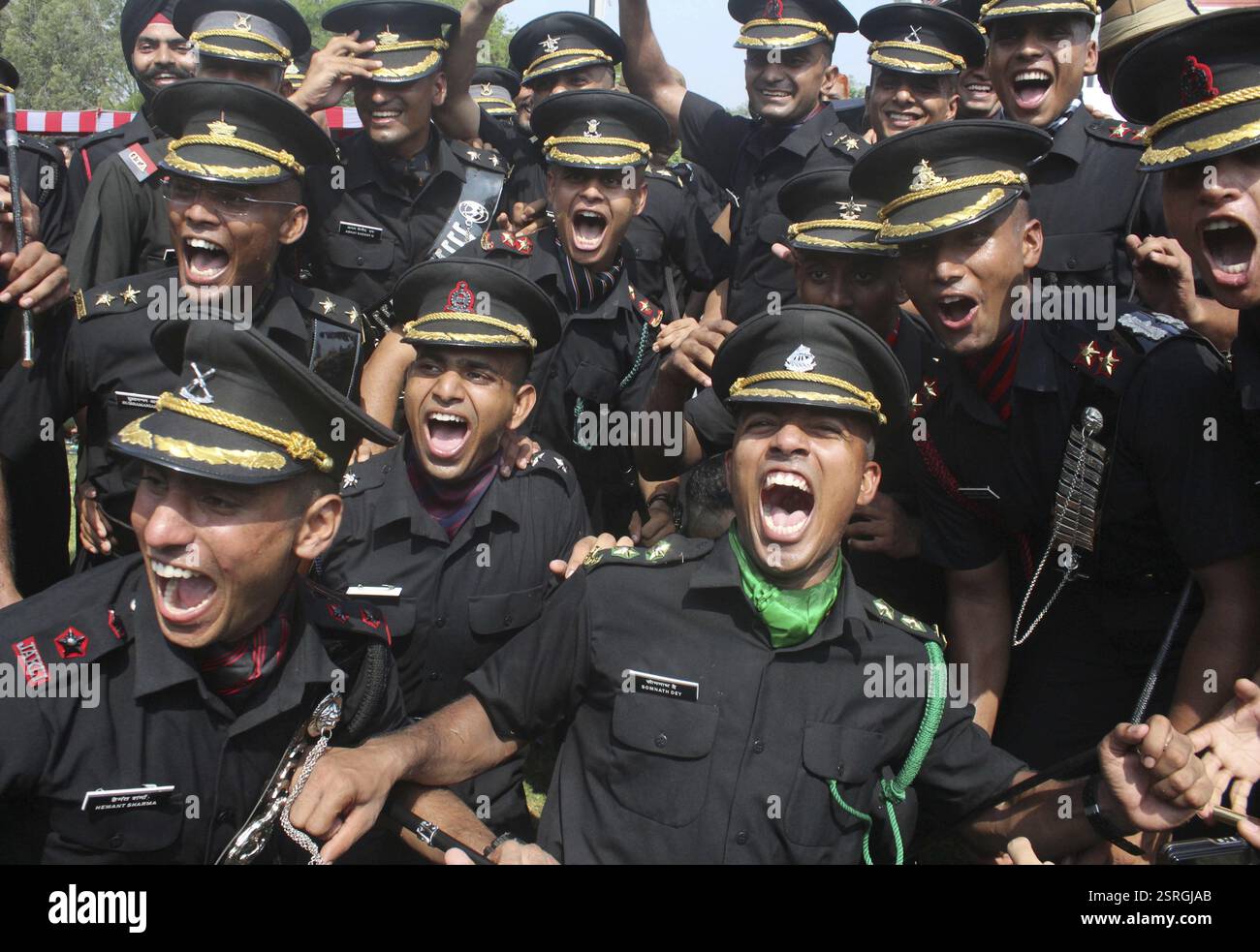 Cadets celebrate after The Passing Out Parade for Cadets of Officers ...