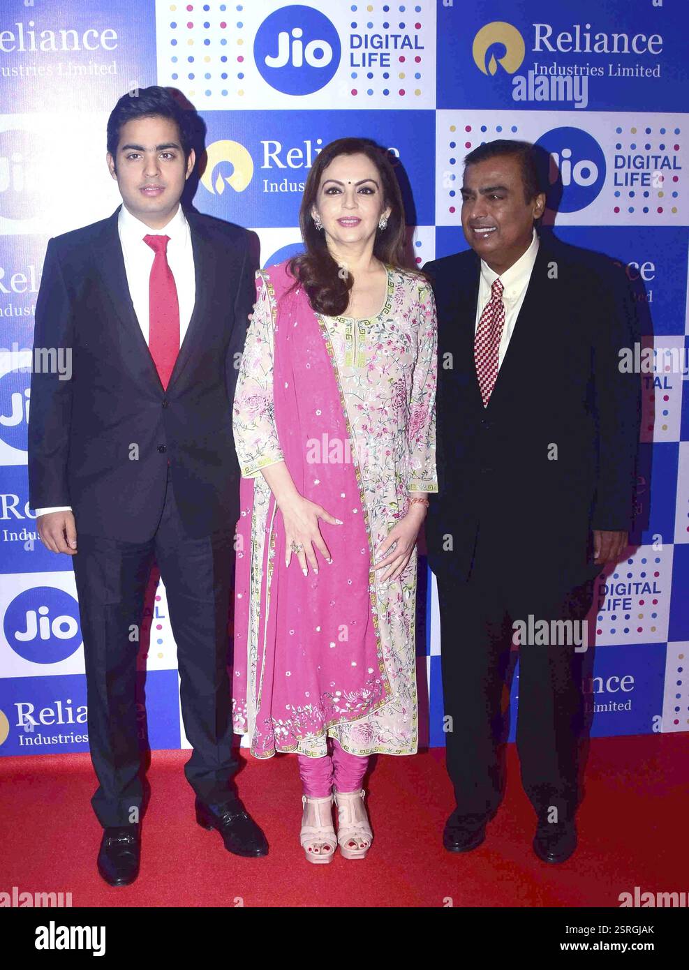 Reliance Industries Limited Chairman Mukesh Ambani Nita Ambani Akash Ambani Annual General ...