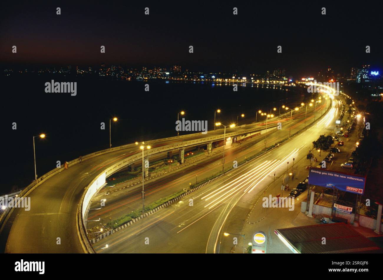 Marine Drive at night, Bombay Mumbai, Maharashtra, India, Asia Stock ...