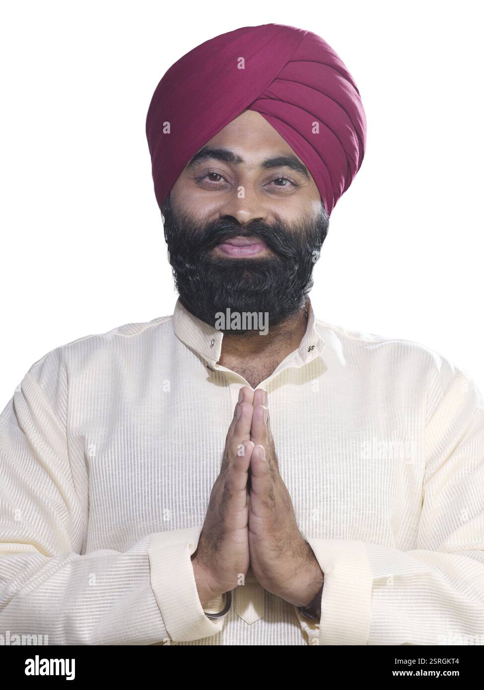 Portrait of sikh man in welcome posture MR#779A Stock Photo - Alamy