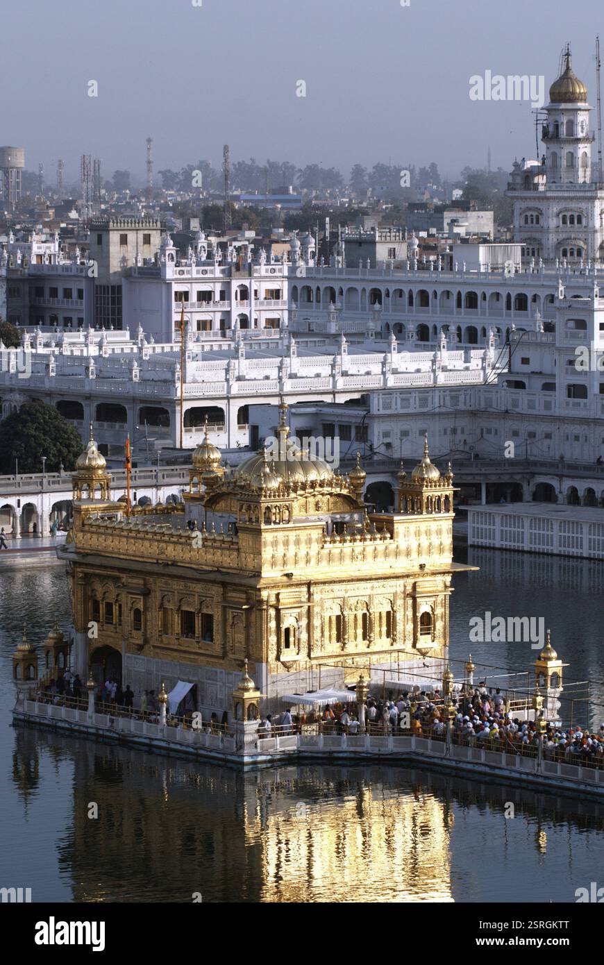 Sri Harimandir Darbar Sahib or Golden temple complex reflected in Amrit ...
