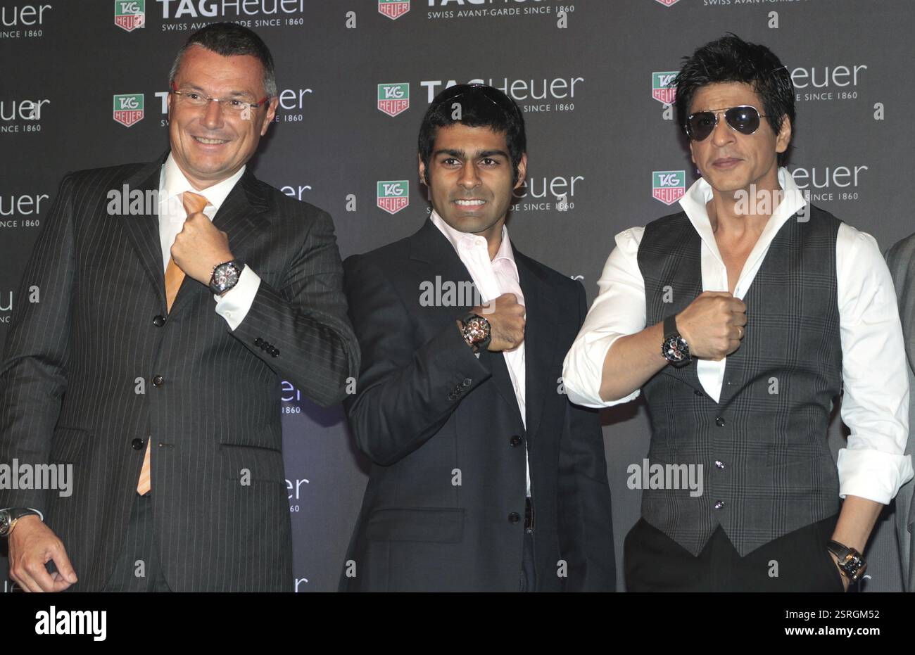 Jean Christophe Babin Shah Rukh Khan Karun Chandhok launch TAG Heuer ...