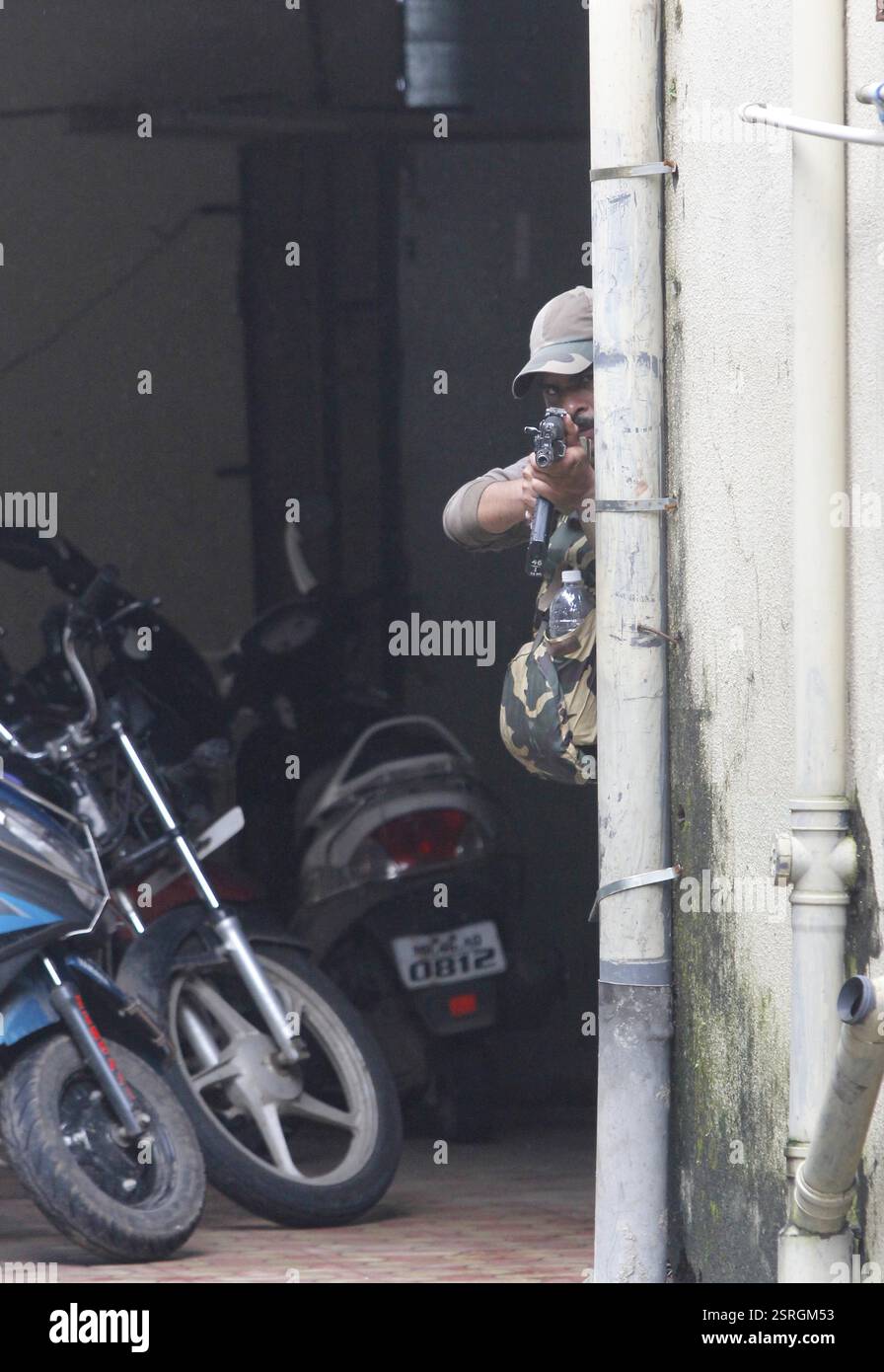 Force One commando conducts a search combing operation slum area of ...
