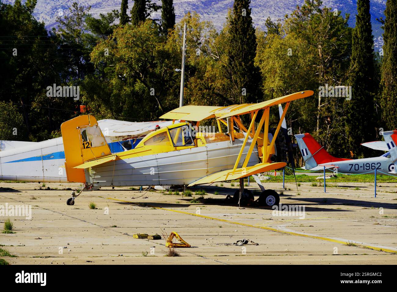 January 25, 2025, Dekelia, Athens, Greece. An old Grumman G-164 Ag-Cat aircraft, outside the Air ...
