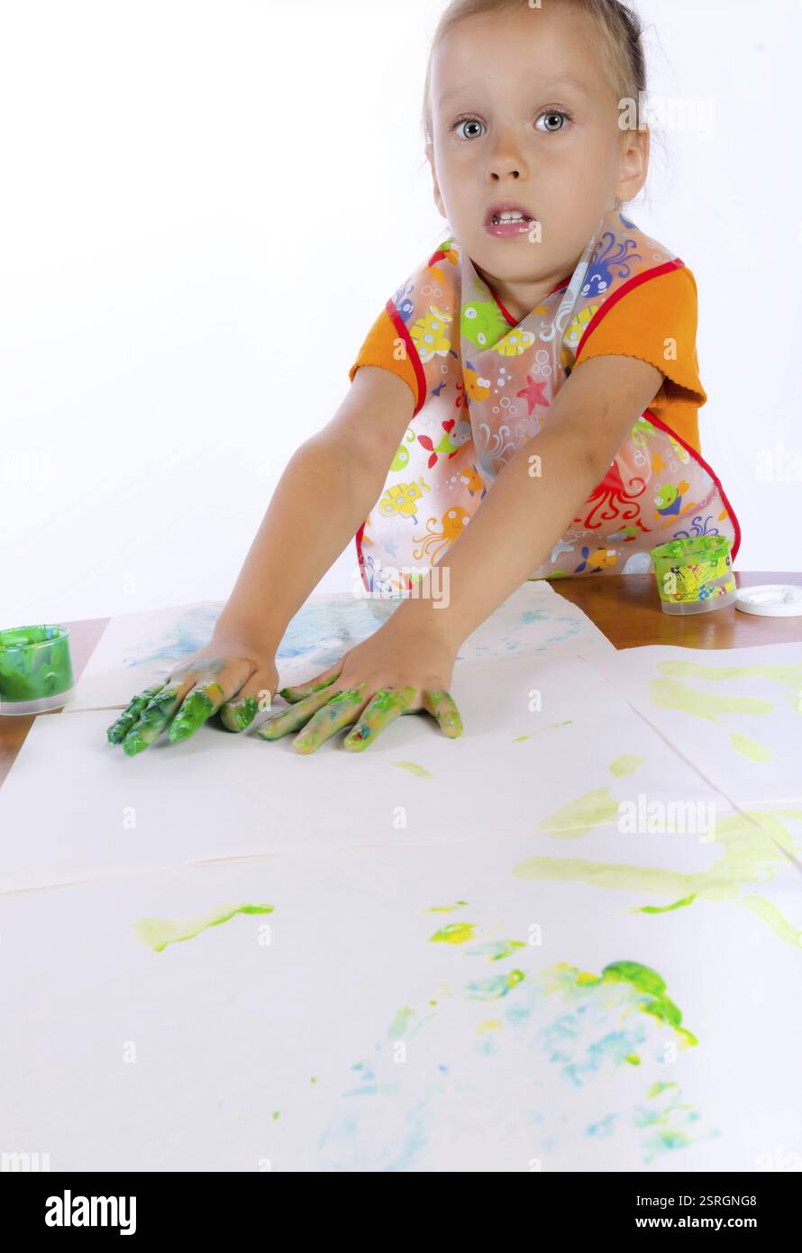 Paint with finger paints Stock Photo - Alamy
