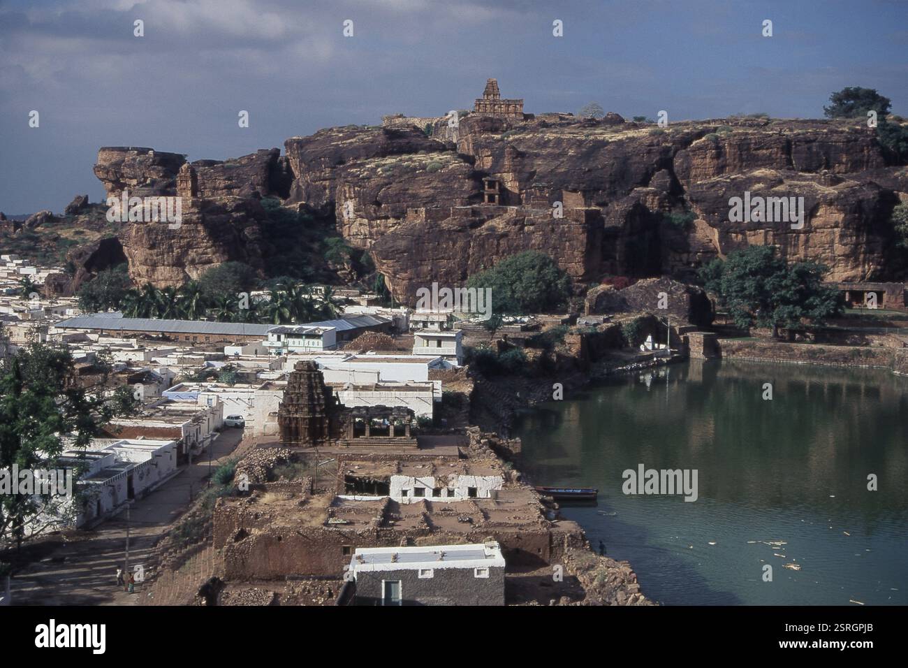 Aerial view of badami cave temple, Badami, Karnataka, India, Asia Stock ...