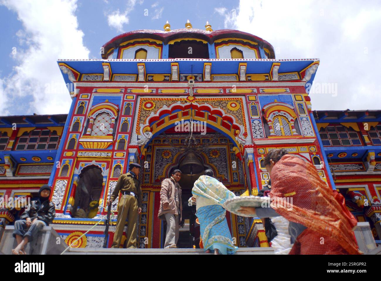 Main entrance of Badrinath temple at Badrinath, Uttaranchal Uttarakhand ...