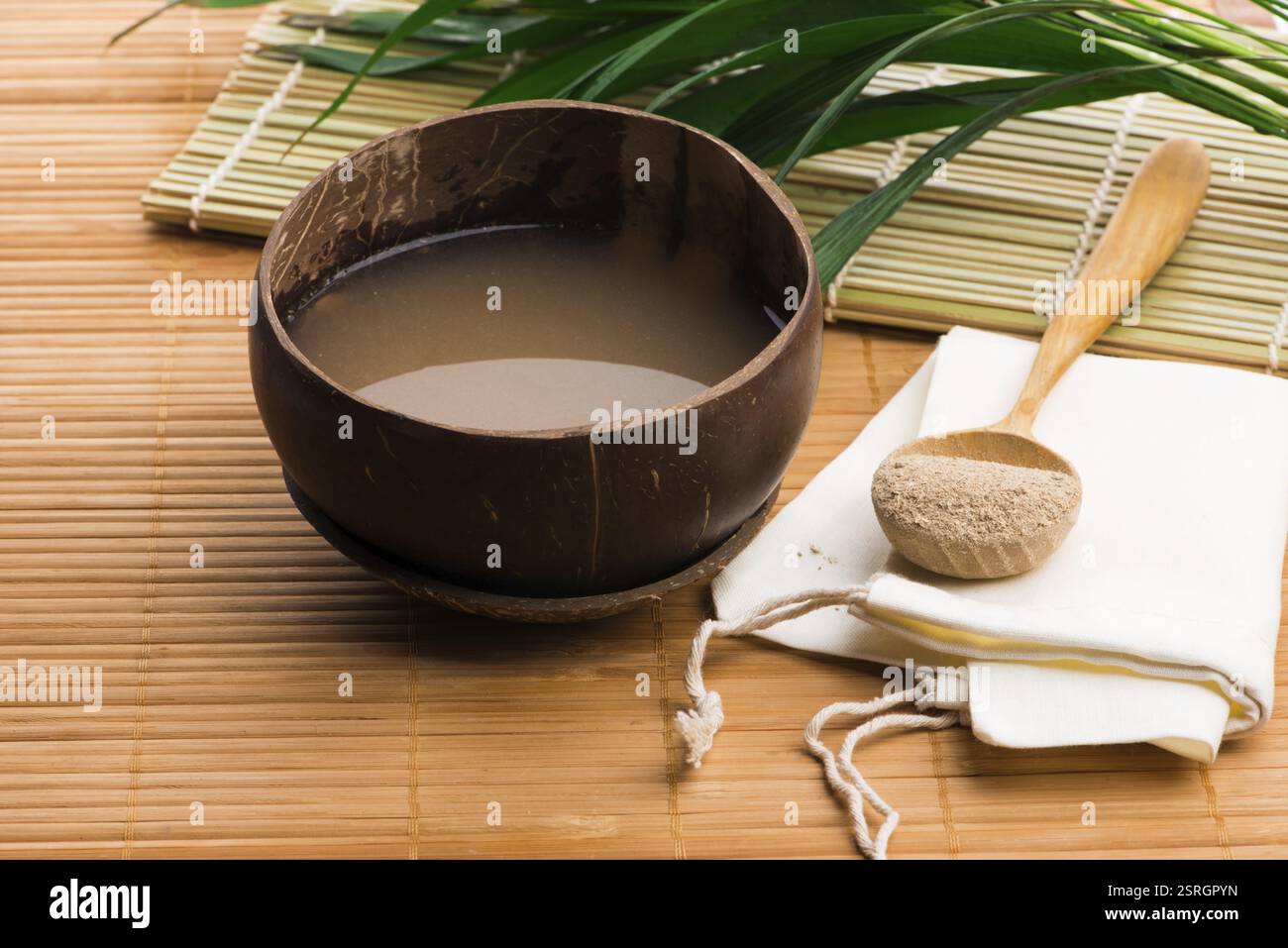 Kava drink made from the roots of the kava plant mixed with water Stock ...