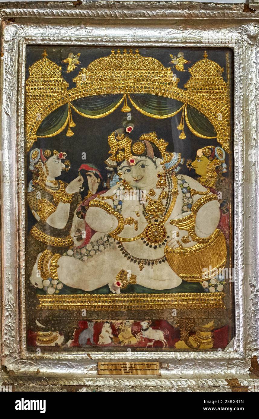 Krishna paintings, museum and sarasvati mahal library, thanjavur, tamil ...