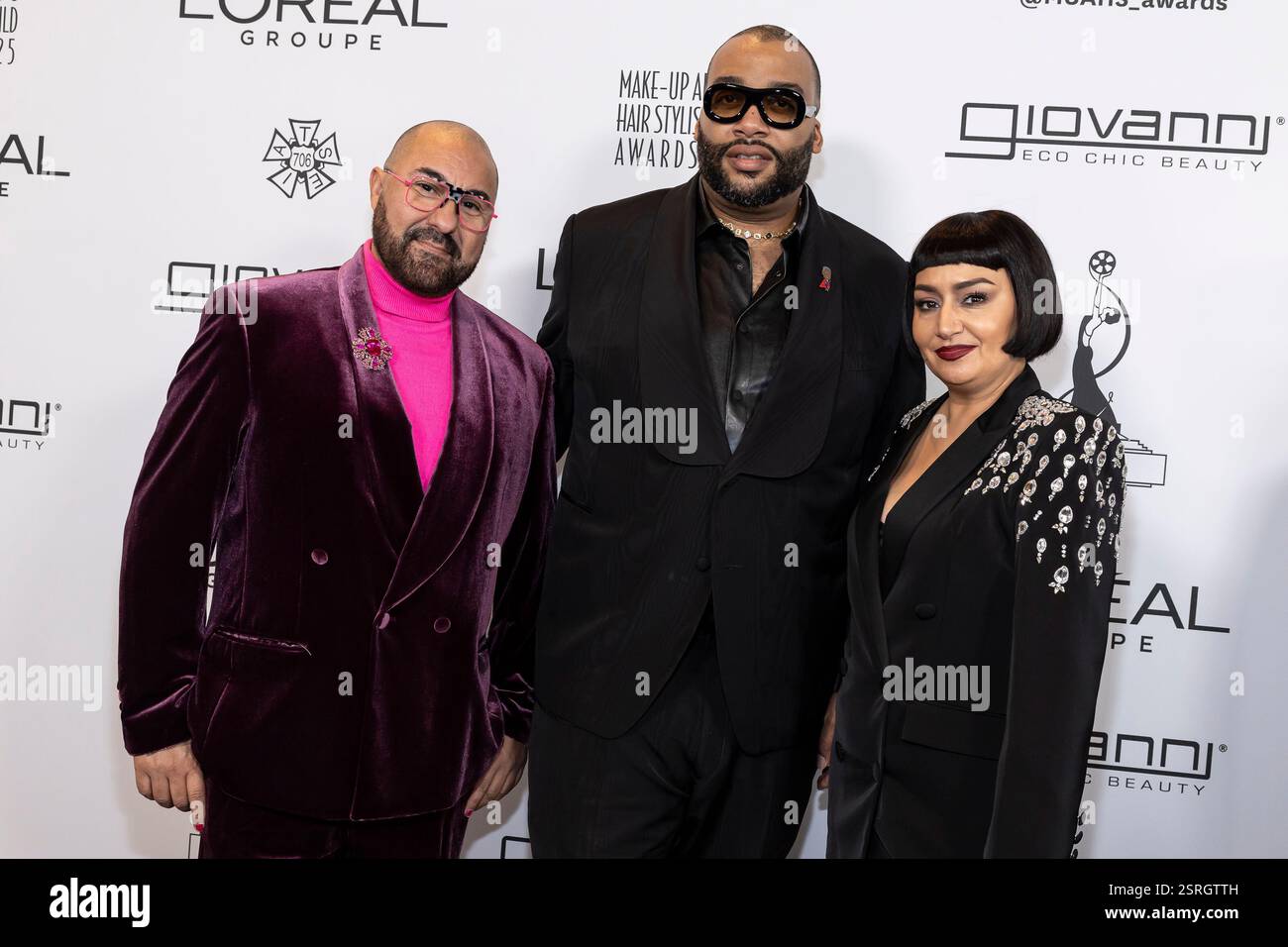 Los Angeles, USA. 15th Feb, 2025. Robear Landeros, Albert Morrison and ...