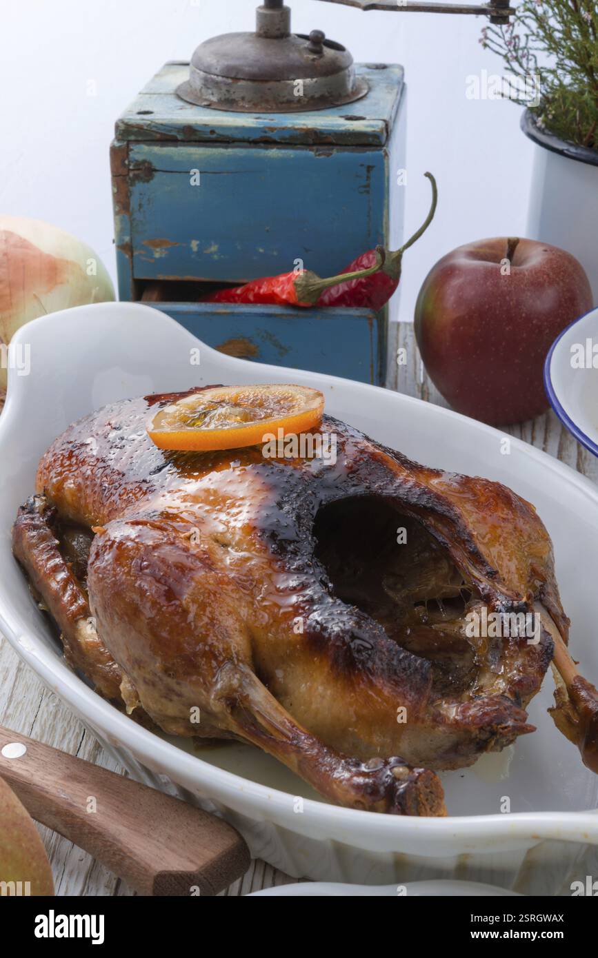 Duck with dumplings and pickled plum Stock Photo - Alamy