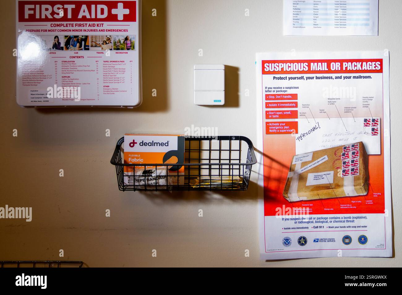 FILE - A United States Postal Service flyer about suspicious mail or ...