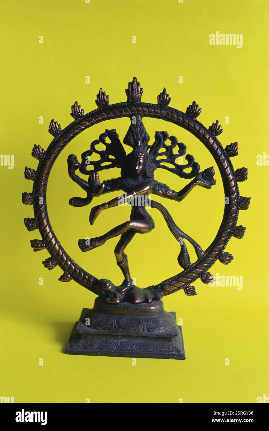 Shiva Natraj lord of cosmic dance in bronze casting, India, Asia Stock ...