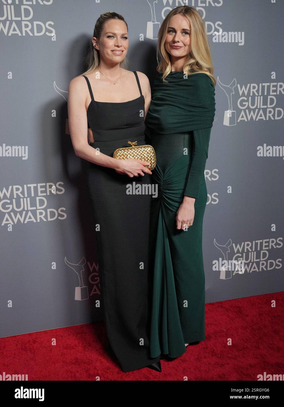 (L-R) Erin Foster and Justine Lupe at the 2025 Writers Guild Awards ...