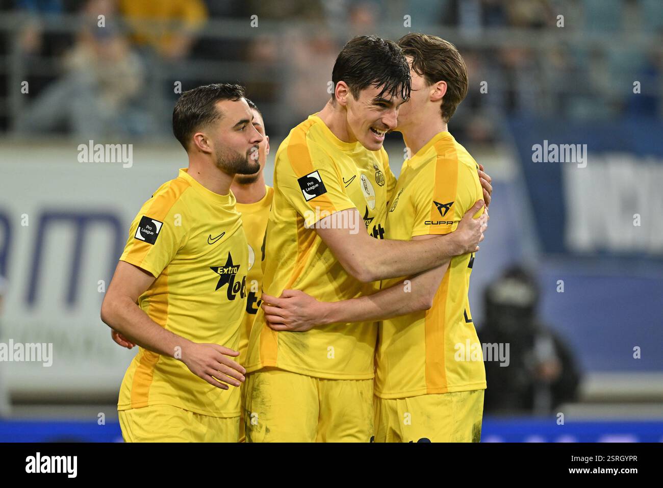 Gent, Belgium. 26th Dec, 2024. Ross Sykes (26) of Union celebrates ...