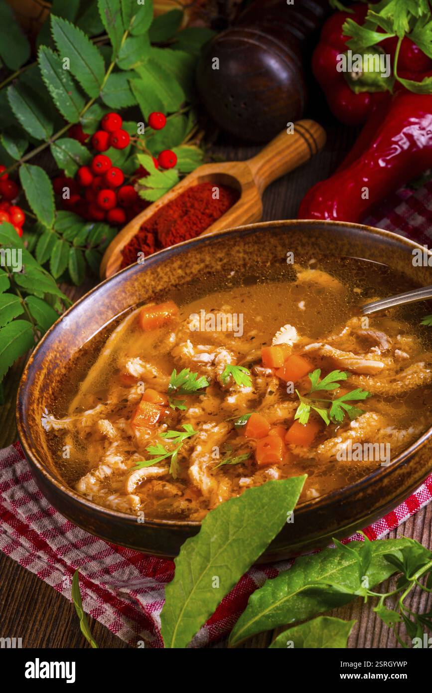 Polish beef tripe soup Stock Photo - Alamy