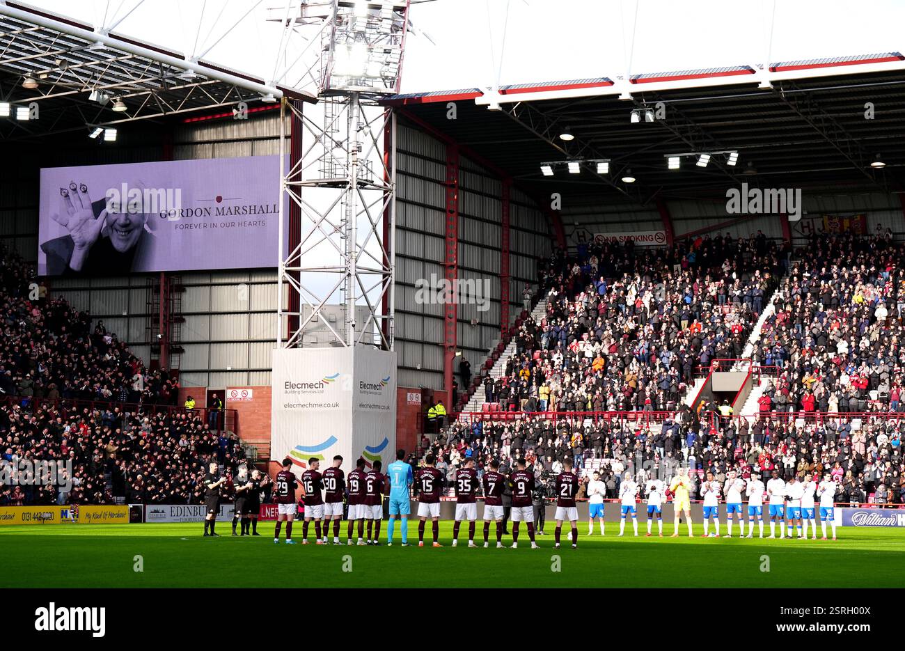 Heart of Midlothian and Rangers players during a minute applause in ...