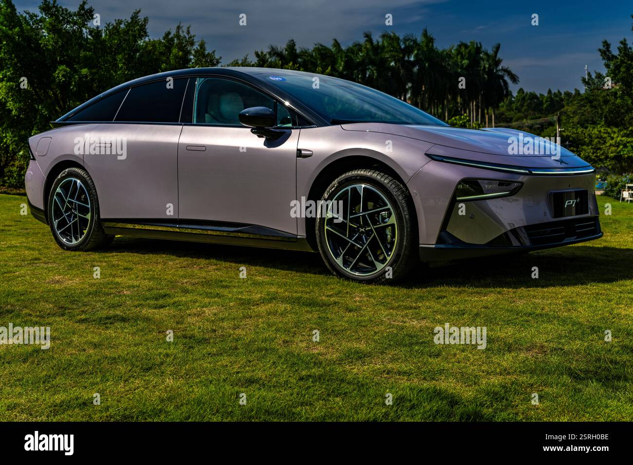 An XPeng P7+ Ultra Long Range Max version stationary on an official ...