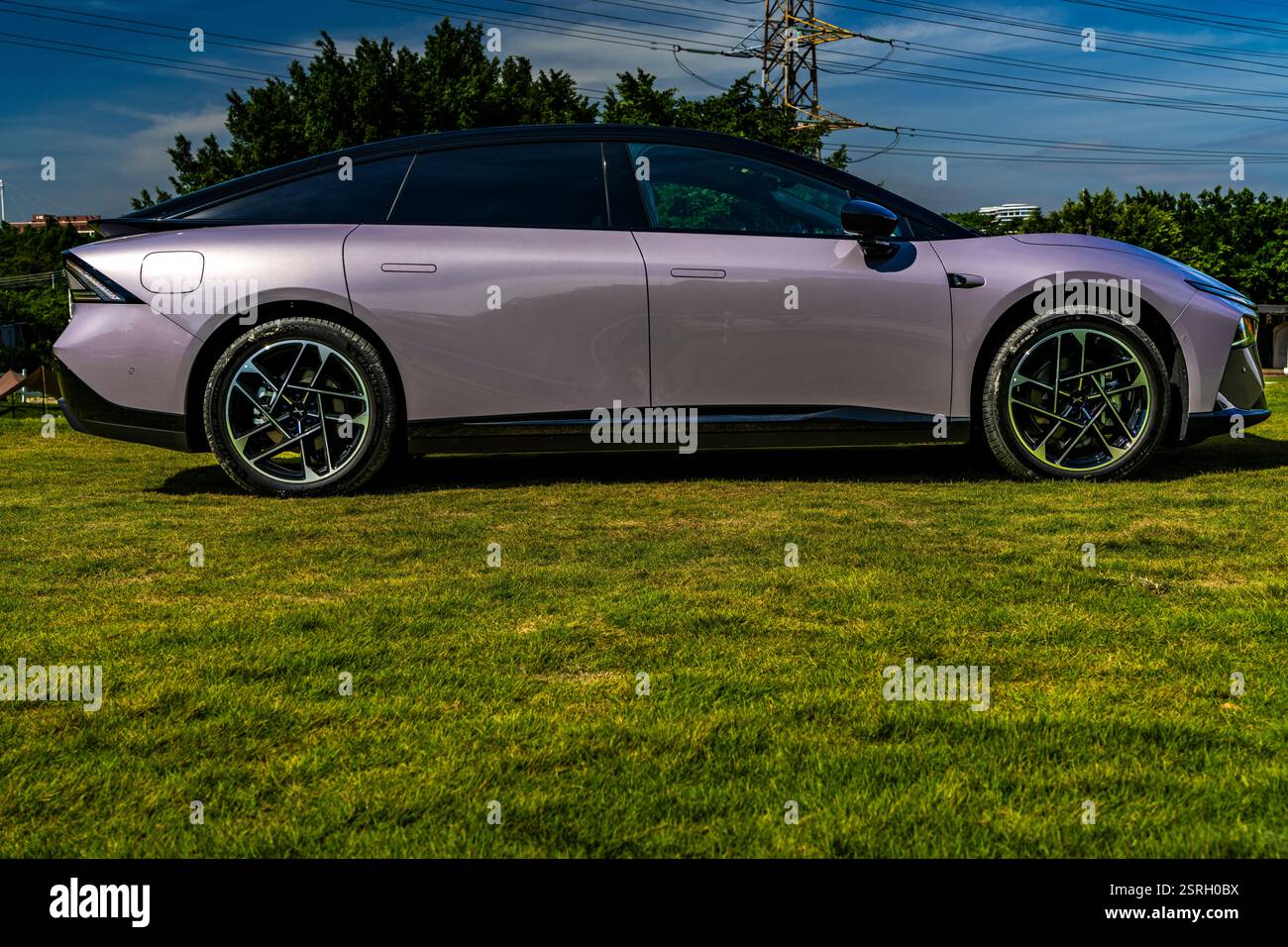 An XPeng P7+ Ultra Long Range Max version stationary on an official ...